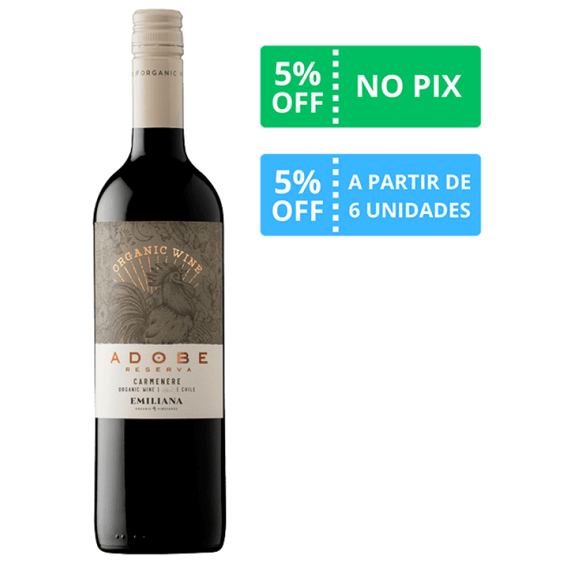 Vinho Adobe Reserva Carmenere Orgânico 2021 750ml